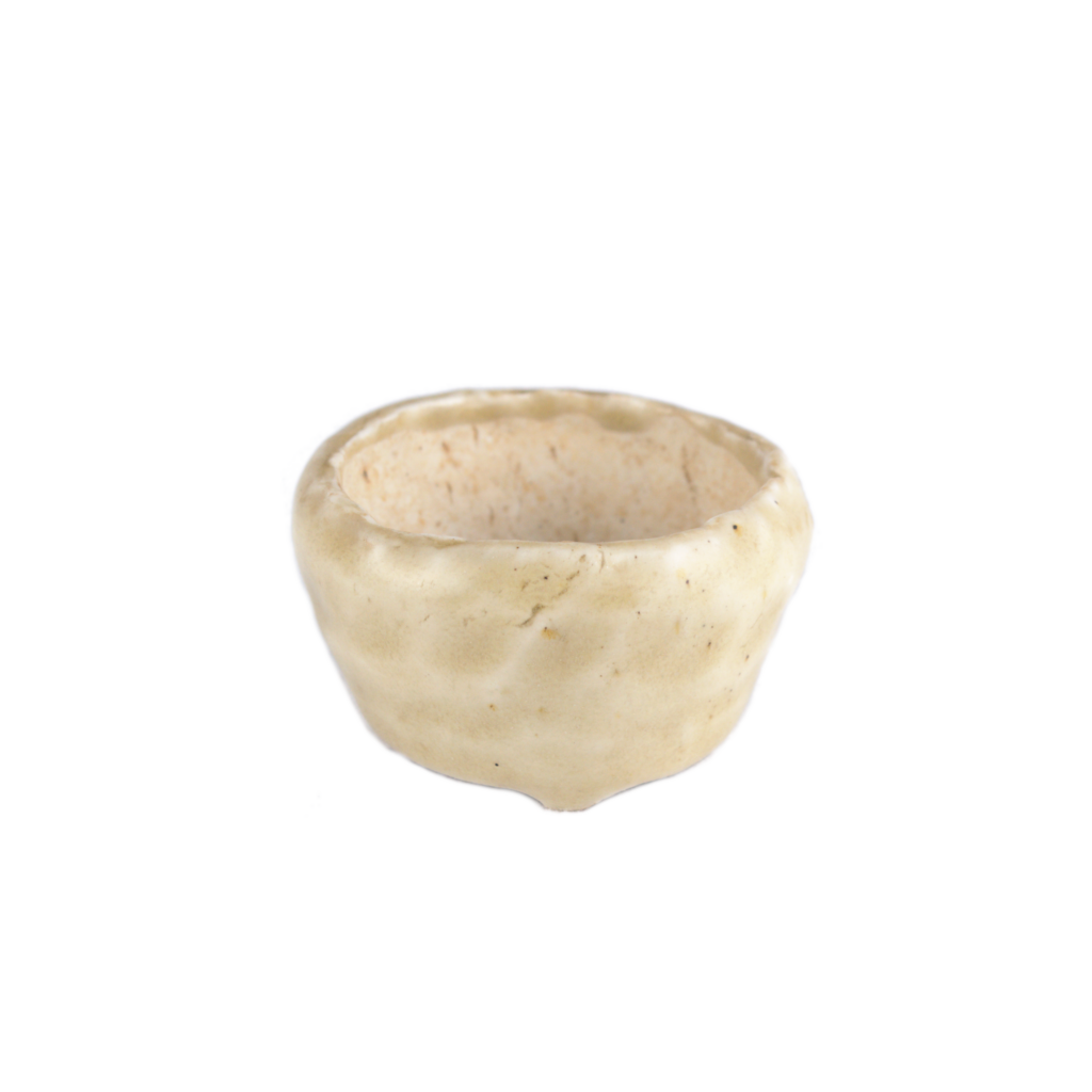Mottled White Glazed Mini Mame Bonsai Pot – Subtle Elegance - bonsaipots.eu