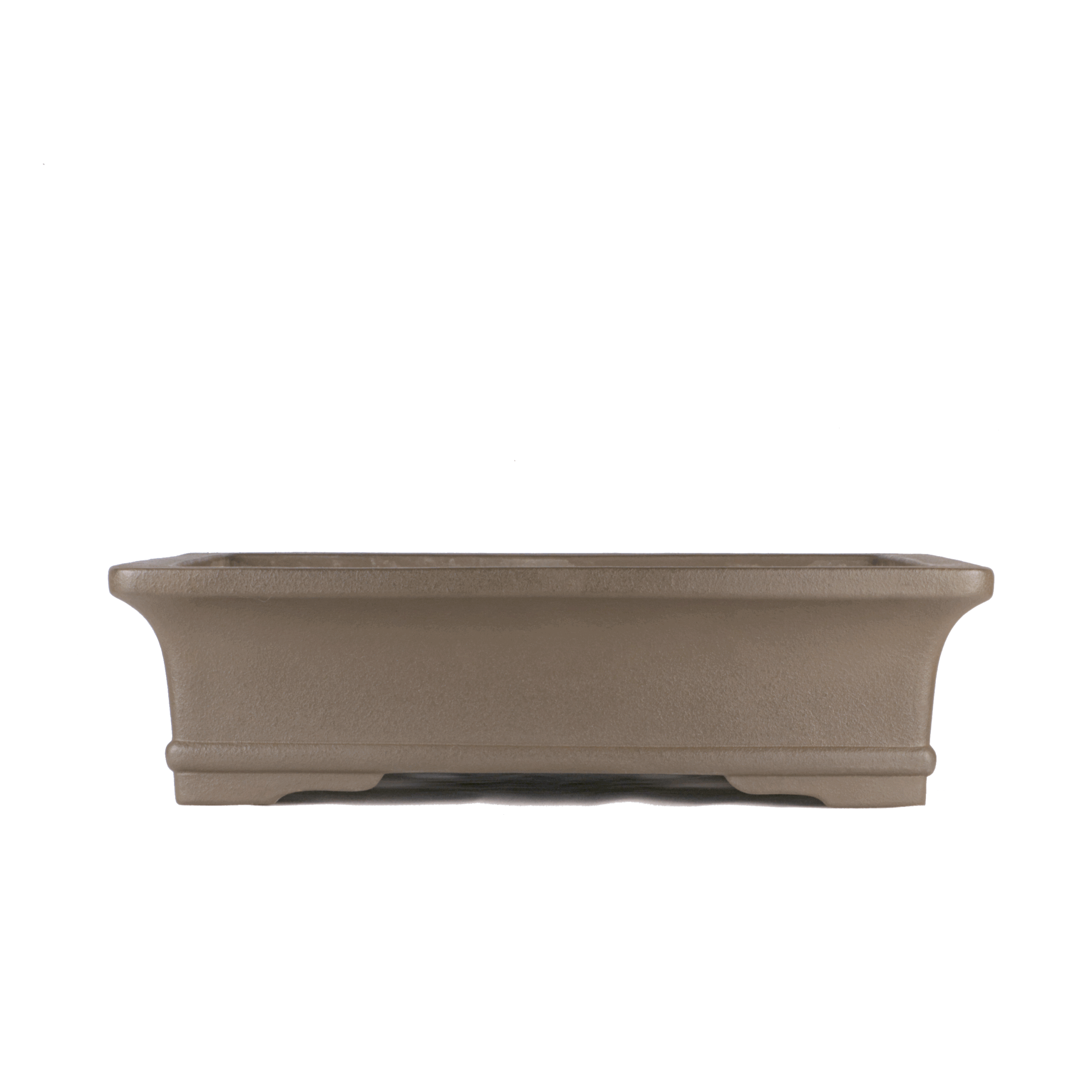 Large Rectangle Bonsai Pot by Yamaaki – Unglazed Dark Brown Clay